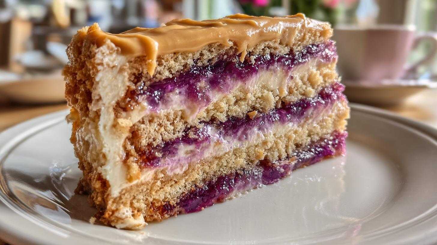 Amazing Peanut Butter And Jelly Poke Cake Joy Gourmetgusto
