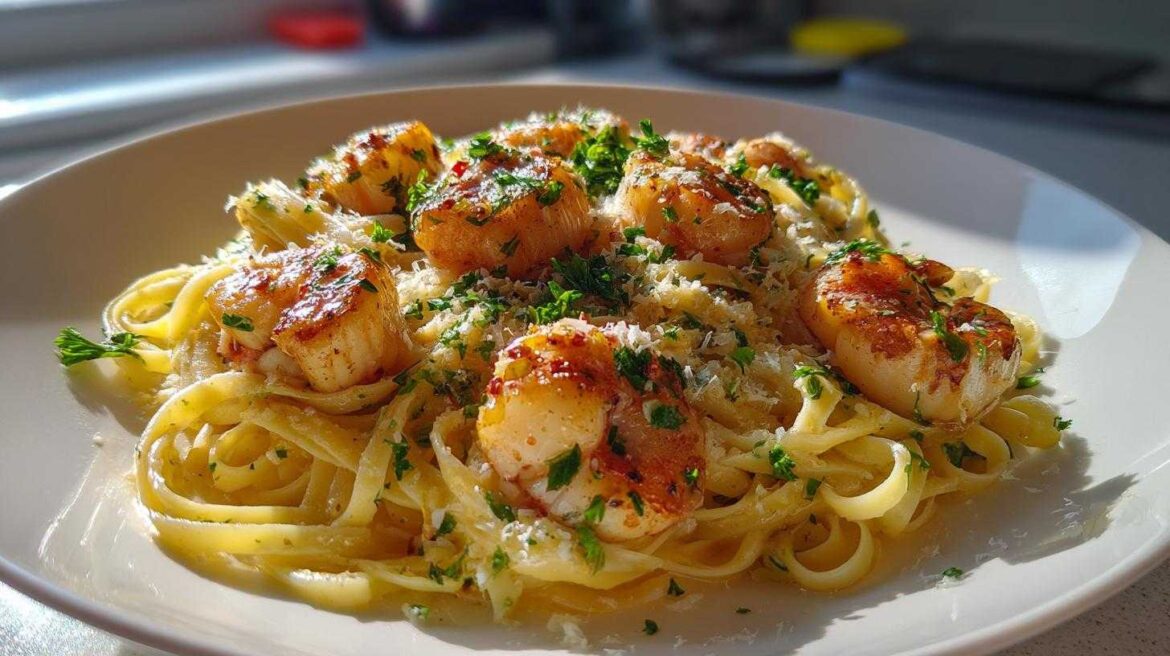 Shrimp and Scallop Pasta in Garlic Sauce: 6 Easy Steps to Pure Delight ...