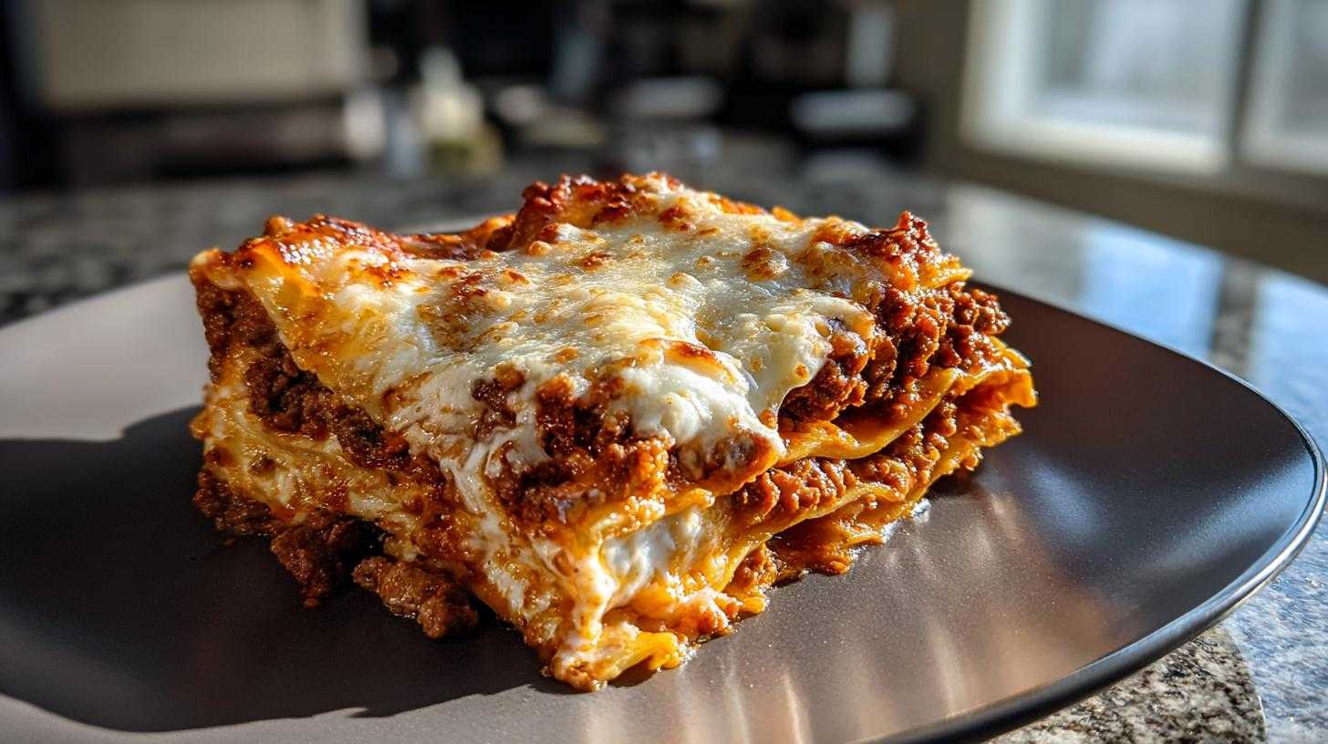 Unforgettable Hearty Beef Lasagna, 1 perfect bite - GourmetGusto