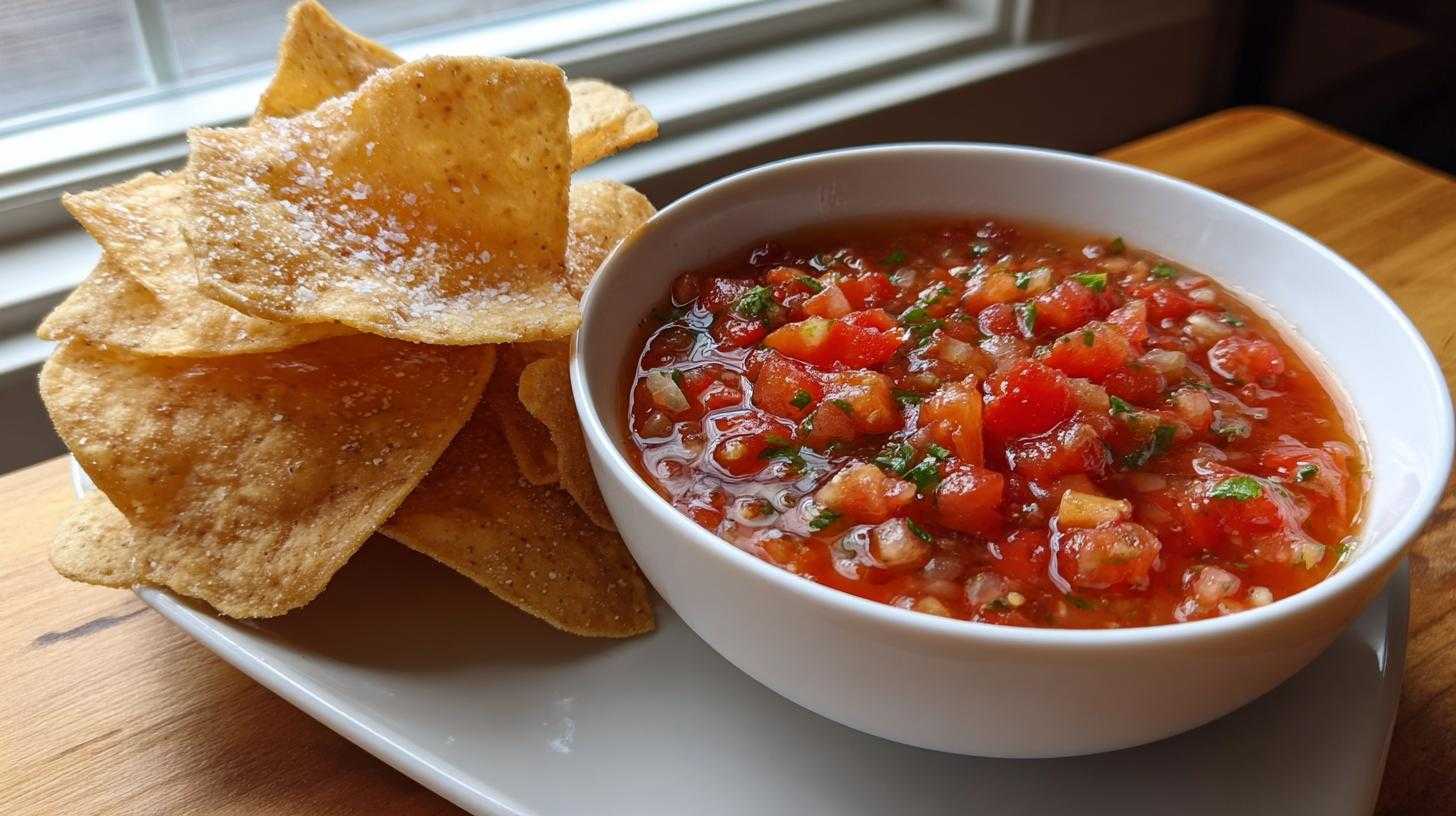 Amazing 20 Minute Homemade Salsa & Chips - GourmetGusto