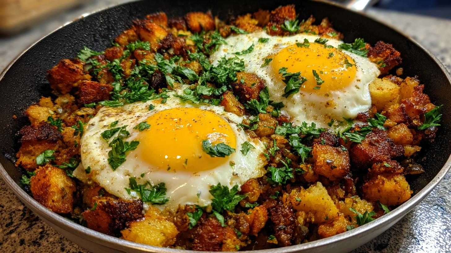 20-Min Leftover Stuffing Breakfast Hash Miracle - GourmetGusto