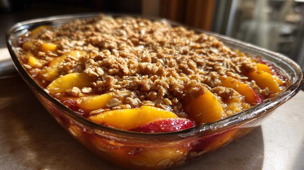 Amazing Peach Crisp with Fresh Peaches - GourmetGusto
